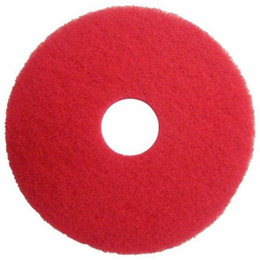 Globe Red Buffing Floor Pads - 12" Dia. Pad / Red - Round - 1" (25.40 ...