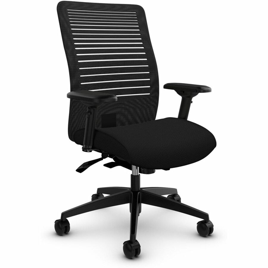 Global Loover Mid-Back Office Tilter Chair, Echo Black, Terrace Fabric ...
