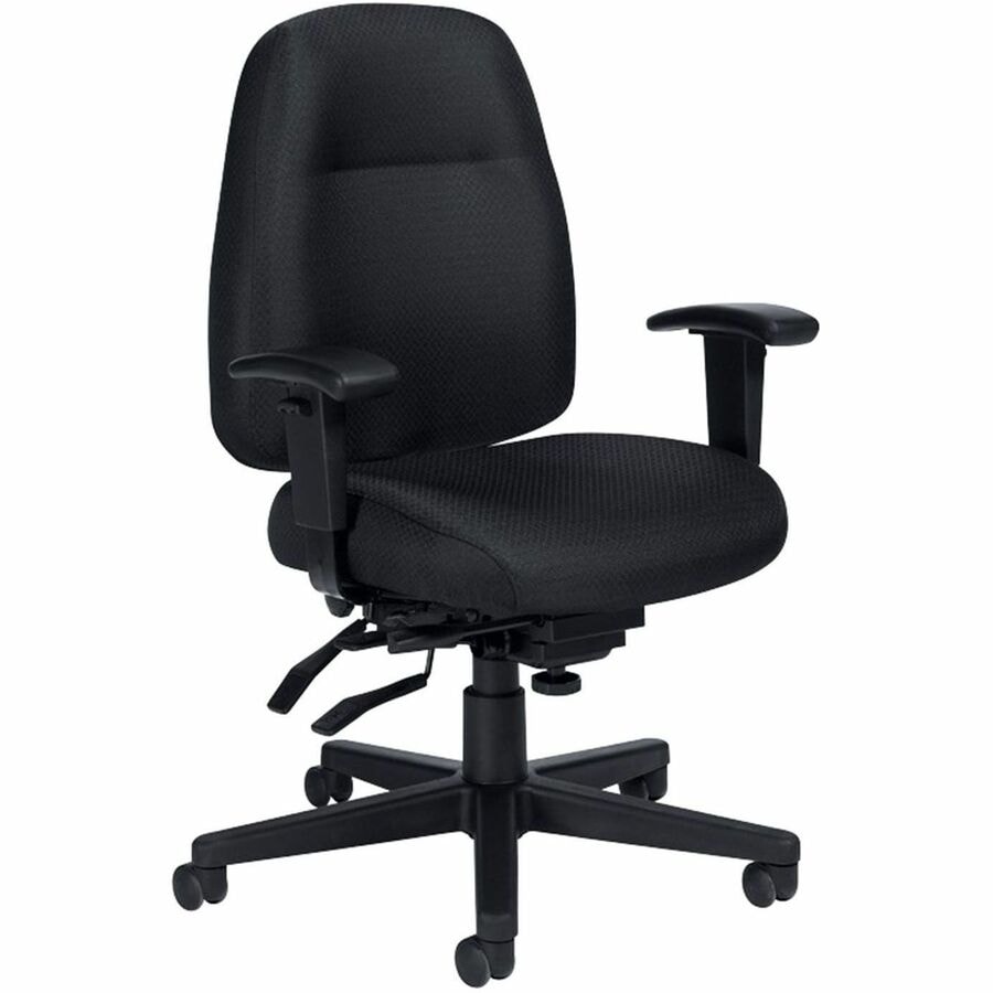 Offices To Go Chair Fabric Seat Black Fabric Plastic Back Black Frame High Back Fabric Plastic Grand Toy