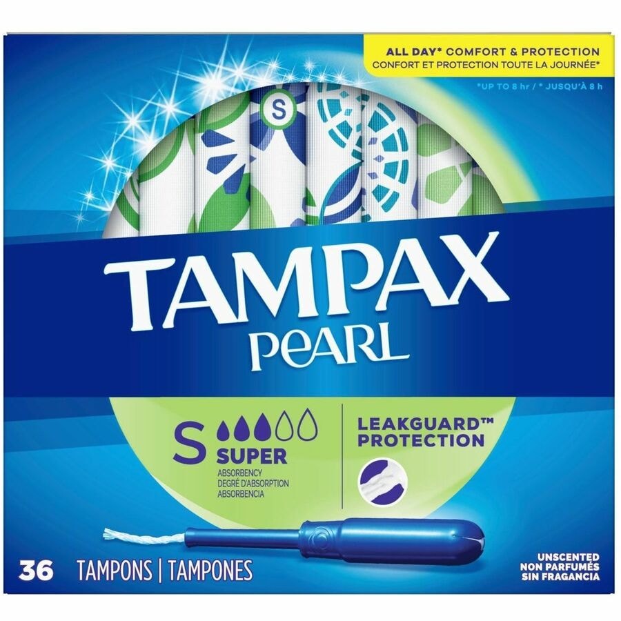 Tampax Tampon - Super - Plastic Applicator - Absorbent, Unscented, Dye ...