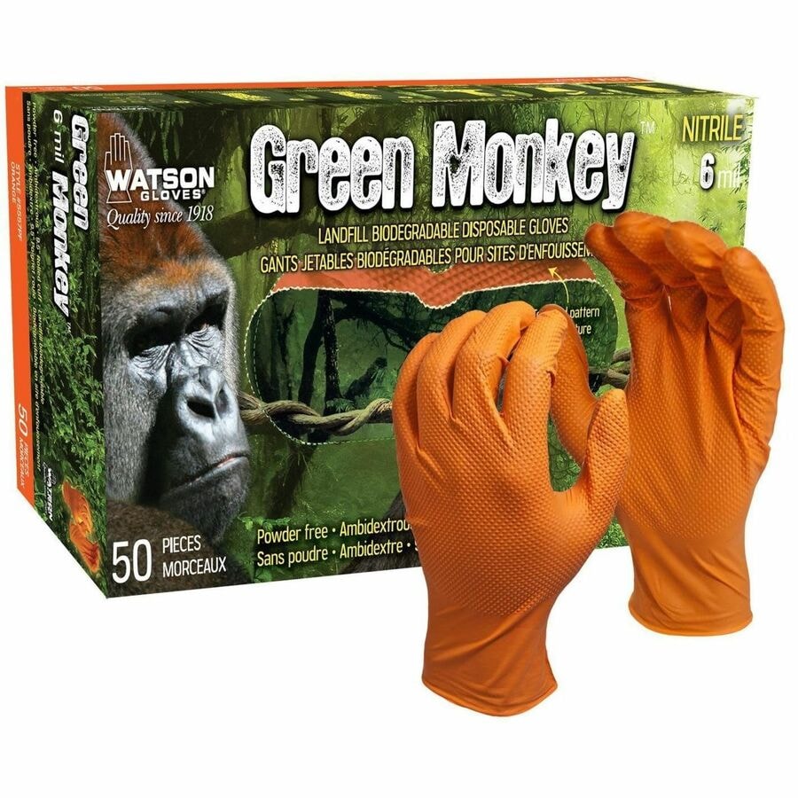 Green Monkey Work Gloves - 6 mil (0.15 mm) Thickness - Abrasion ...