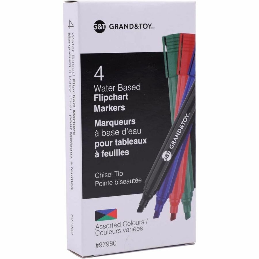 Grand & Toy - Chisel Pen Point - Chisel Marker Point - Blue, Red, Black ...