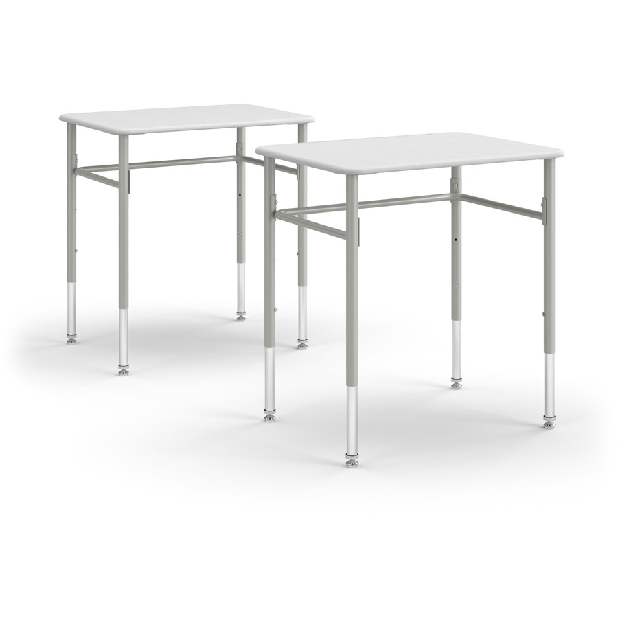 HON Table Desk - T-mold Edge - Finish: Platinum, White - Glide - For ...