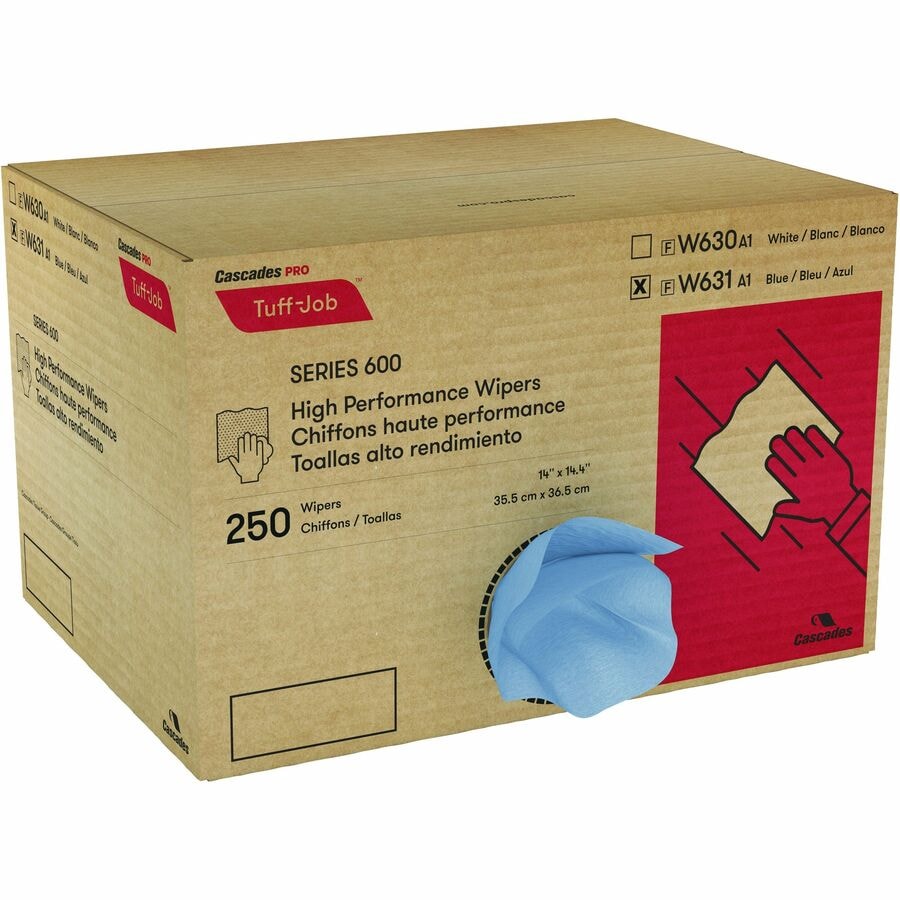 Cascades PRO Tuff-Job Quarterfold Wipers, 1-Ply, Sky Blue, 250 sheets ...