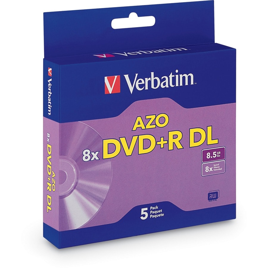 Verbatim 95311 DVD Recordable Media - DVD+R DL - 8x - 8.50 GB - 5 Pack ...
