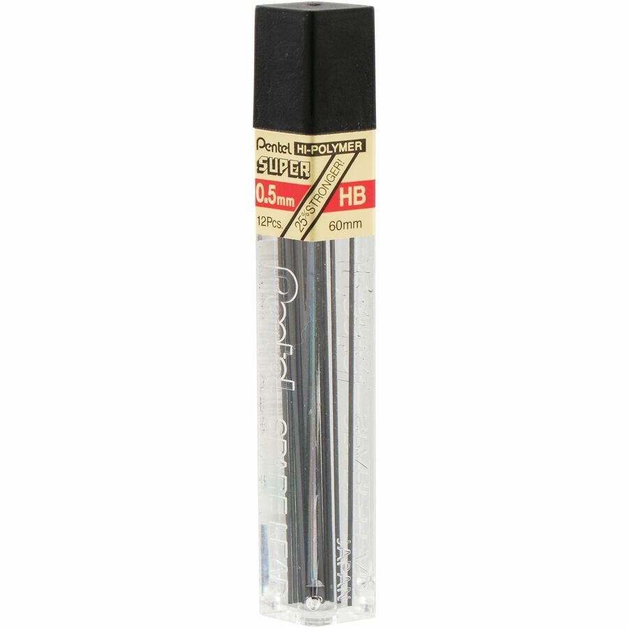 Hi-Polymer Super Lead Refill (0.5mm), HB, 12 Leads per Tube - Pentel Hi ...