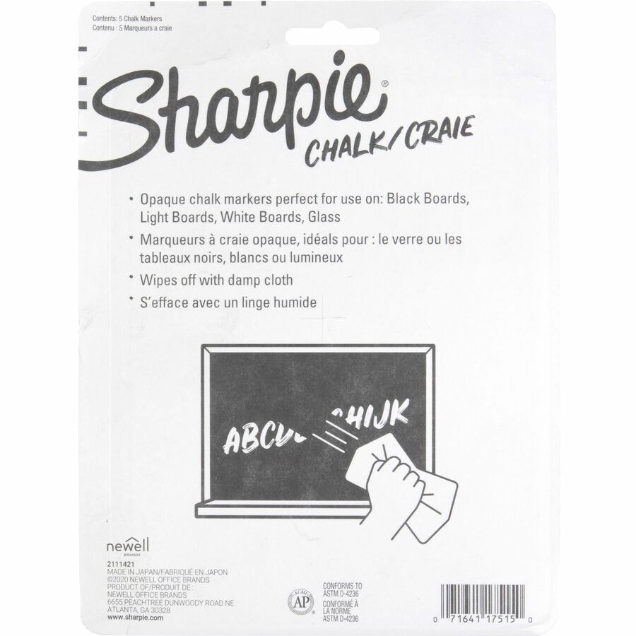 Sharpie Wet Erase Chalk Markers - Medium Marker Point - Blue, Yellow ...
