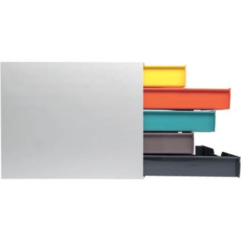 DURABLE VARICOLOR MIX 5 Drawer Desktop Storage Box, White/Multicolor ...