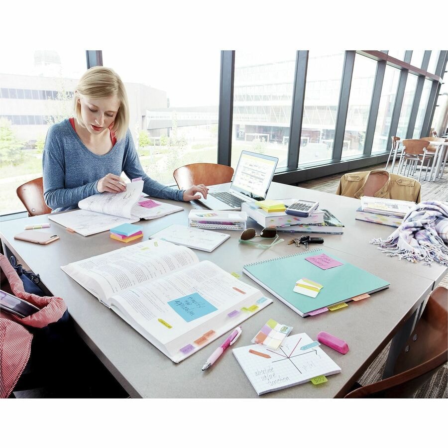 Post-it® Flags - 100 x Blue - 1" x 1 3/4" - Rectangle - Unruled - Blue ...