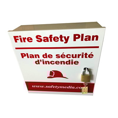 Safety Media Fire Safety Plan Box, Bilingual, Padlocks, 13" x 13" x 4 ...