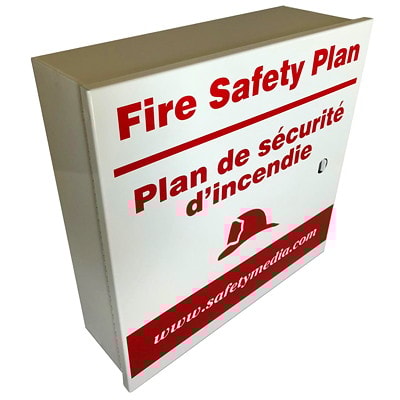 Safety Media Fire Safety Plan Box, Bilingual, Padlocks, 13" x 13" x 4 ...