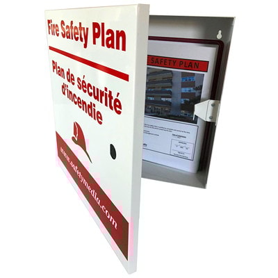 Safety Media Fire Safety Plan Box, Bilingual, Padlocks, 13" x 13" x 4 ...