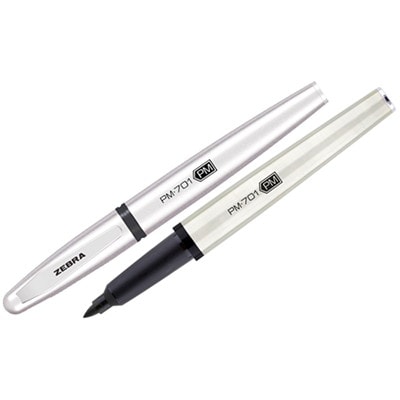 Zebra PM-701 Stainless-Steel Permanent Marker, Black, Fine Bullet Tip ...