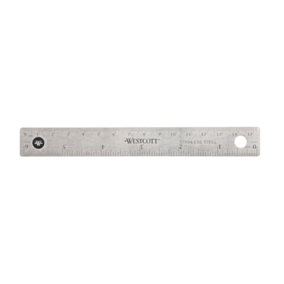 Westcott 6" Stainless-Steel Ruler with Non-Slip Cork Base | Grand & Toy