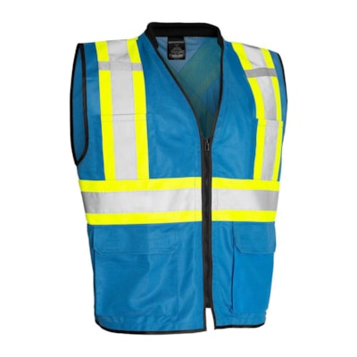 Forcefield Hi Vis Traffic Safety Vest, Blue, L/XL | Grand & Toy