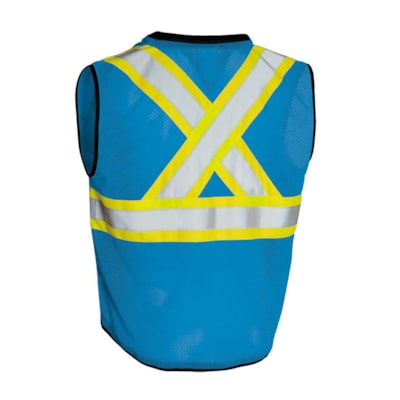 Forcefield Hi Vis Traffic Safety Vest, Blue, L/XL | Grand & Toy