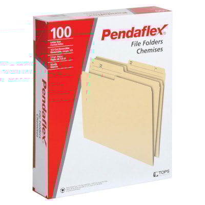 Pendaflex, File Folder - 1/2 Cut Tab, 9-1/2 pt, Letter, Manila | Grand ...