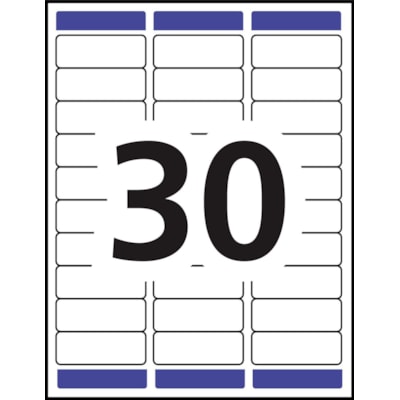 Avery 5260 Easy Peel Address Labels, White, 1'' x 2-5/8'', Sheet of 30 ...