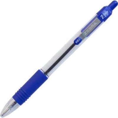 Zebra Z-Grip Retractable Ballpoint Pen, Blue, Medium, 1.0 mm, Pack of 2 ...