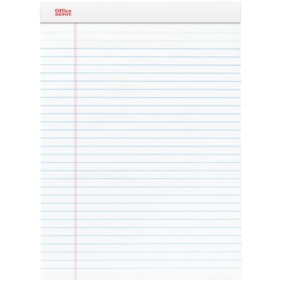Office Depot® Perforated Letter-Size Writing Pads, White, 8 1/2" x 11 ...