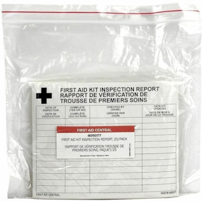 First Aid Central Inspection Report Card (Sticker), 14x11cm - 4 1/3 ...