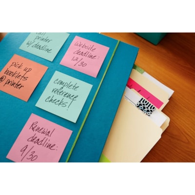 Post-it® Super Sticky Notes Cubes - 3" (76.20 mm) Flag/Note Width x 3 ...