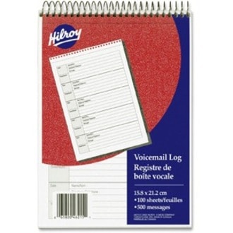 Hilroy 46215 Voicemail Log Book - 100 Sheet(s) - 6 1/4" (15.9 cm) x 8 7 ...