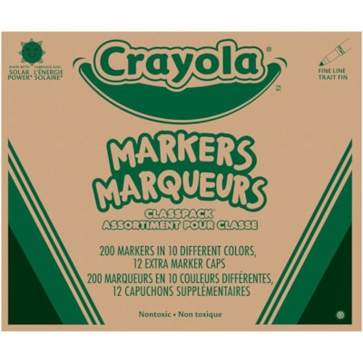 Crayola 10-Color Marker Classpack - Fine Marker Point - Assorted Ink ...