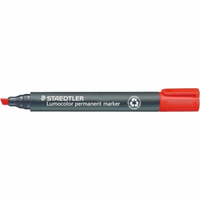 Lumocolor Permanent Marker 350 - Chisel Marker Point - Refillable - Red ...