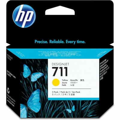 HP 711 (CZ136A) Original Inkjet Ink Cartridge - Multi-pack - Yellow - 3 ...