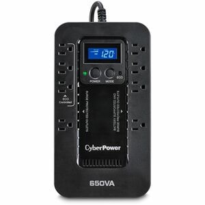 CyberPower EC650LCD Ecologic UPS Systems - 120 VAC, NEMA 5-15P, Compact ...