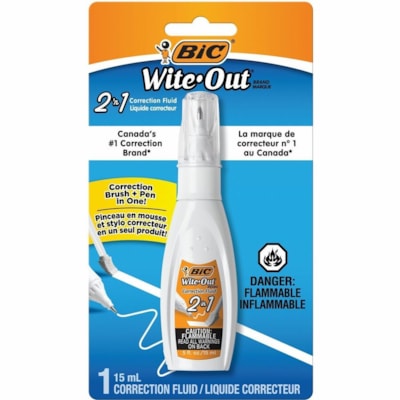 BIC Wite-Out Correction Pen - 15 mL - White - Quick Drying, Easy to Use ...