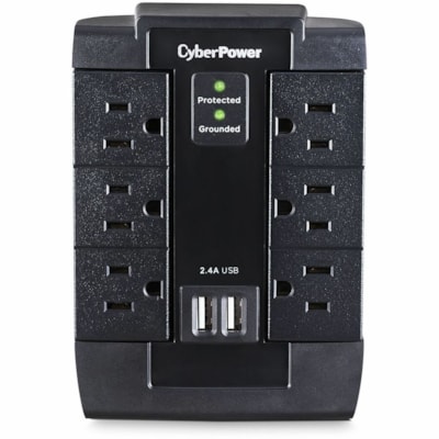 CyberPower CSP600WSU Professional 6 Swivel Outlets Surge with 1200J, 2 ...