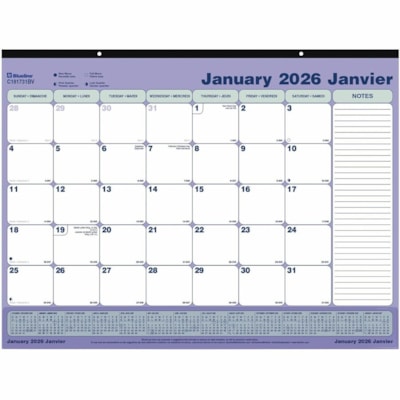Blueline - Calendrier sous-main mensuel (2020) - Calendrier julien ...