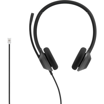 Cisco Headset 322 Wired Dual On-Ear Carbon Black RJ9 - Stereo - RJ-9 ...