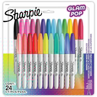 Sharpie Glam Pop Permanent Markers - Fine Marker Point - Assorted Ink ...