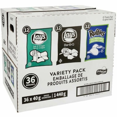 Lays Chips - Salt & Vinegar, Barbeque, Sour Cream & Onion - 1.41 oz (40 ...