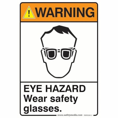 Safety Media Safety Warning Sticker, Eye Hazard Warning, 7" x 10 ...