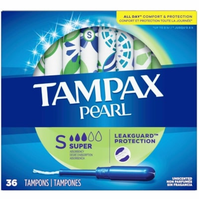 Tampax Tampon - Super - Plastic Applicator - Absorbent, Unscented, Dye ...