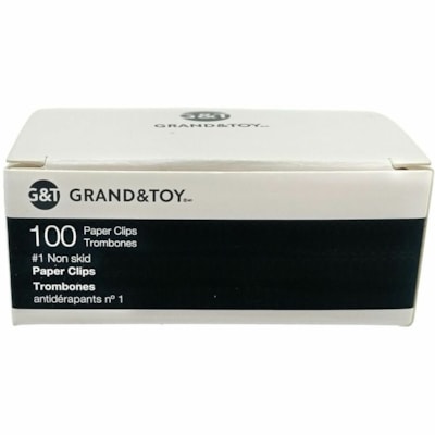 Grand & Toy Paper Clips, #1 Non-Skid 1-3/16" , 100/Box - No. 1 - 1.18 ...