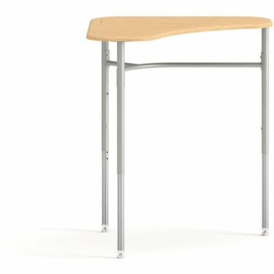 HON Table Desk - Square Edge - Finish: Natural Maple, Platinum Metallic ...