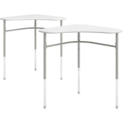HON Table Desk - Square Edge - Finish: Platinum, White - Glide - For ...