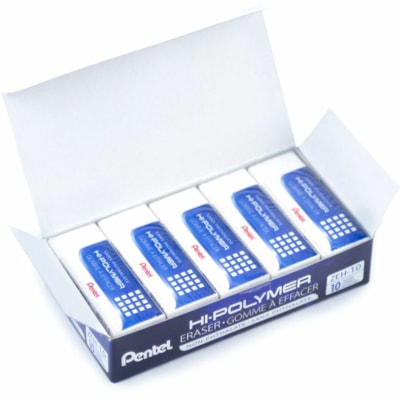 Pentel Hi-Polymer Large White Eraser 10PC PK - High Quality Rubber ...