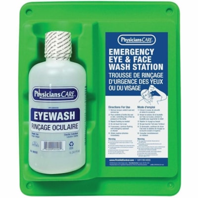 PhysiciansCare Single Eye Wash Station with Bottle - For Eye Wash - 1 L ...