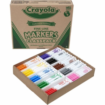 Crayola 10-Color Marker Classpack - Fine Marker Point - Assorted Ink ...