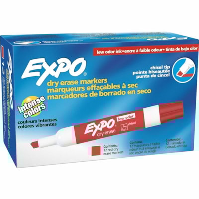 Expo Large Barrel Dry-Erase Markers - Bold Chisel Marker Point - Red ...