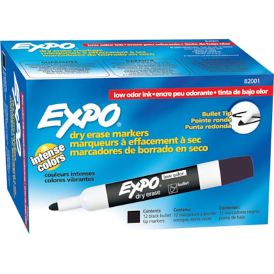 Expo Bold Color Dry-erase Markers - Bullet Marker Point Style - Black ...