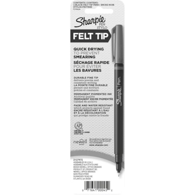Sharpie Fine Point Pen - Fine Pen Point - Black Ink - 2 / Pack | Grand ...