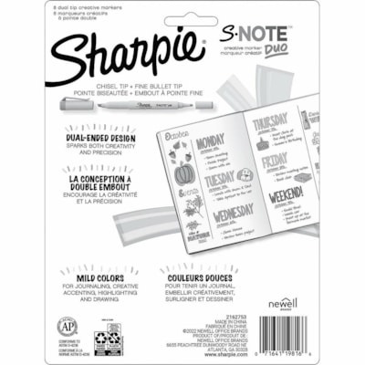 Sharpie S-Note Duo Dual-Tip Markers - Chisel, Bullet Marker Point ...